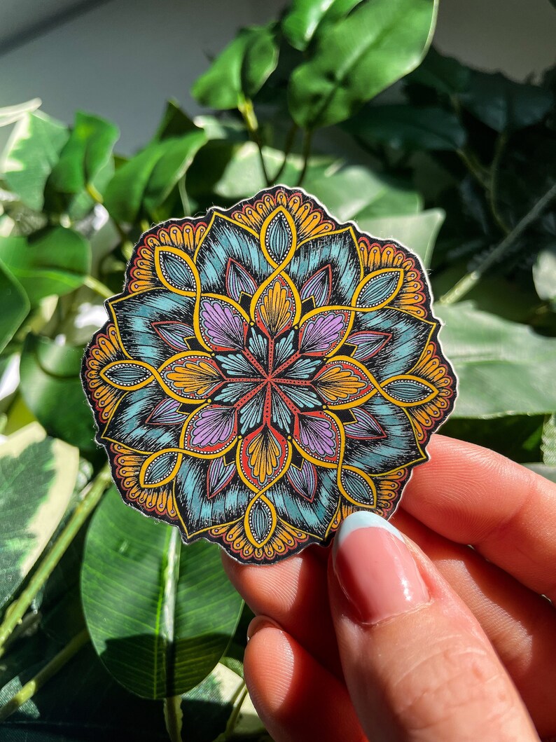 Colorful Mandala Sticker - Etsy