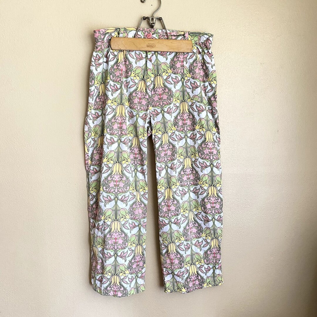 Vintage Selene Sport Size 10 Cotton Paisley Floral Pedal Pushers Pants ...