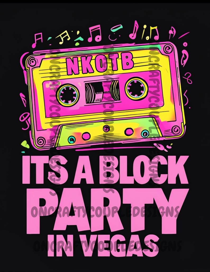 Its a BLOCK Party in Vegas Png, NKOTB Las Vegas Png Design, Neon ...