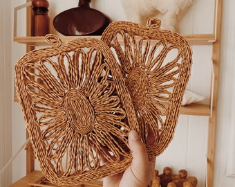 Raffia wall decor | Etsy