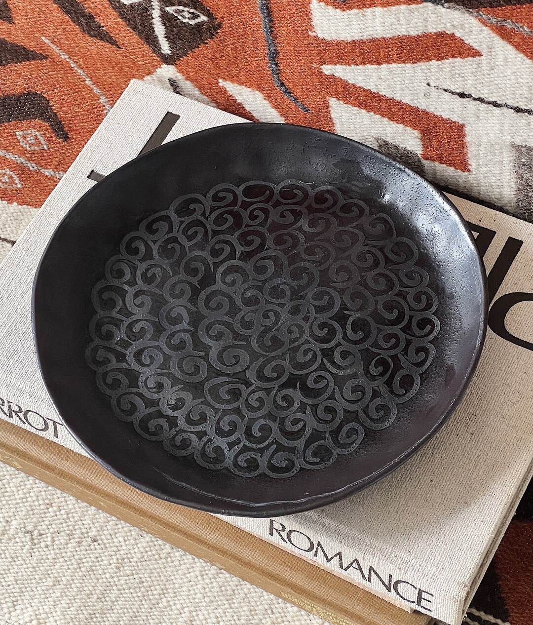 Vintage Swirl Ceramic Plate - Etsy