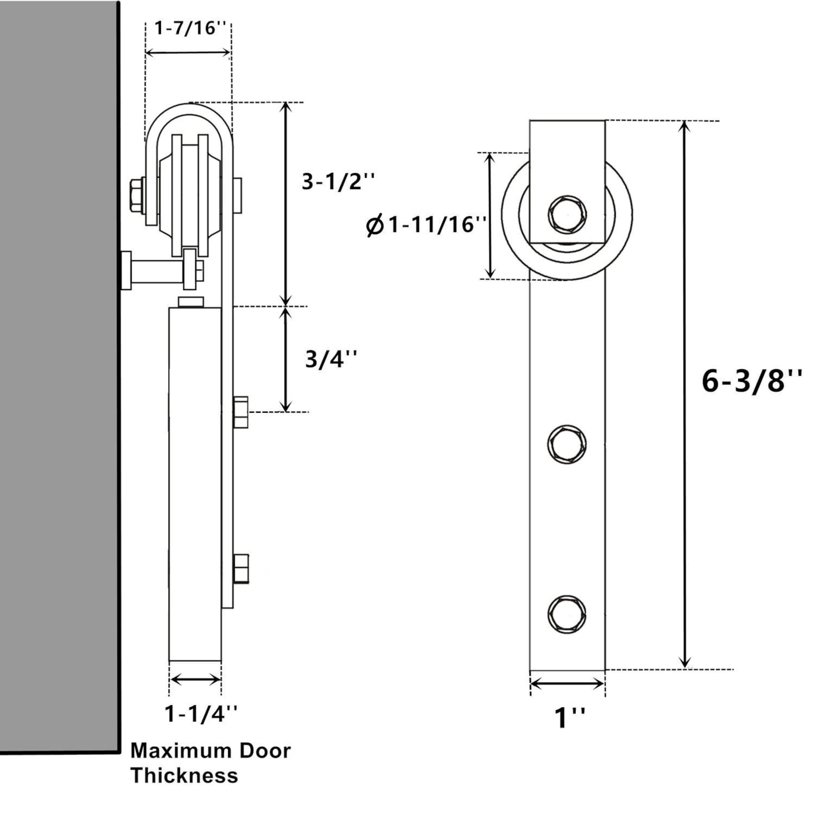 Mini Sliding Barn Door Hardware Kit, Track, Bend Classic Design, Black ...