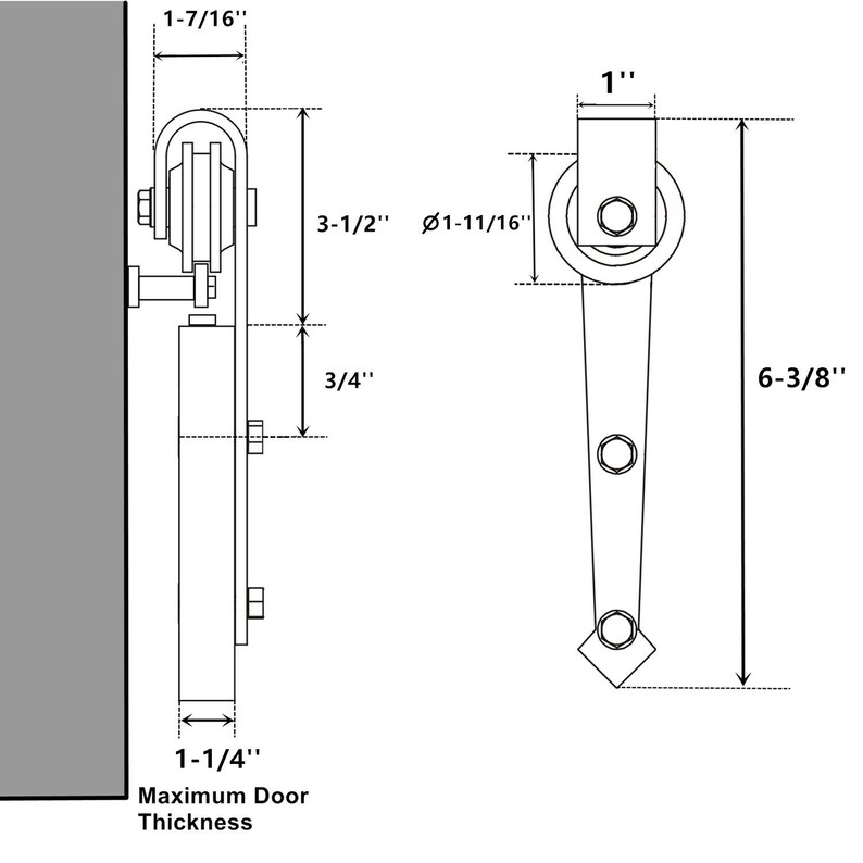 Mini Sliding Barn Door Hardware Kit Track Bend Arrow Design - Etsy