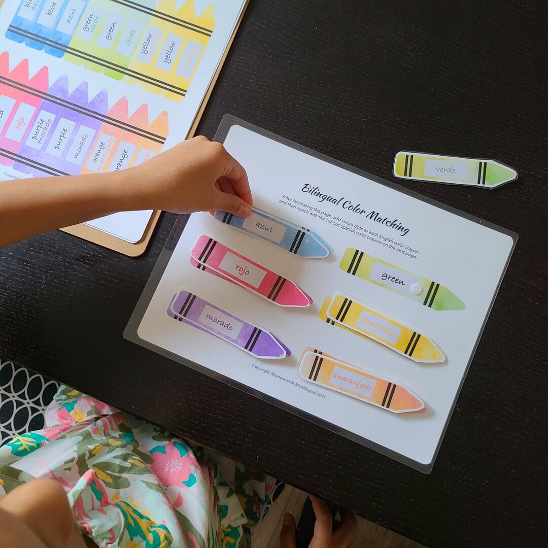 Bilingual Spanish Colors Crayon Matching Game (PDF Download) - Etsy