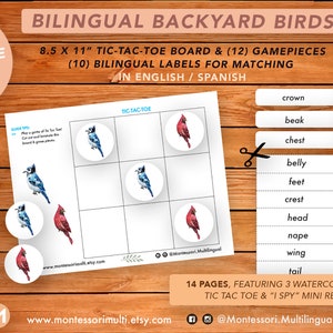 Bilingual SPANISH Backyard Birds of North America - Homeschool ...