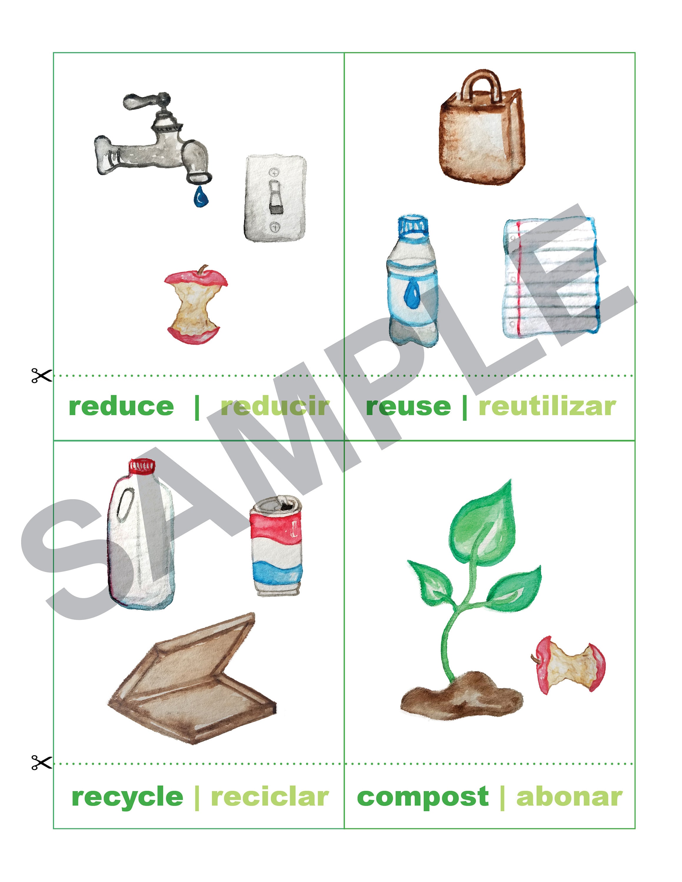 EARTH Day Ecology Nature - Montessori Science - Watercolor Art ...