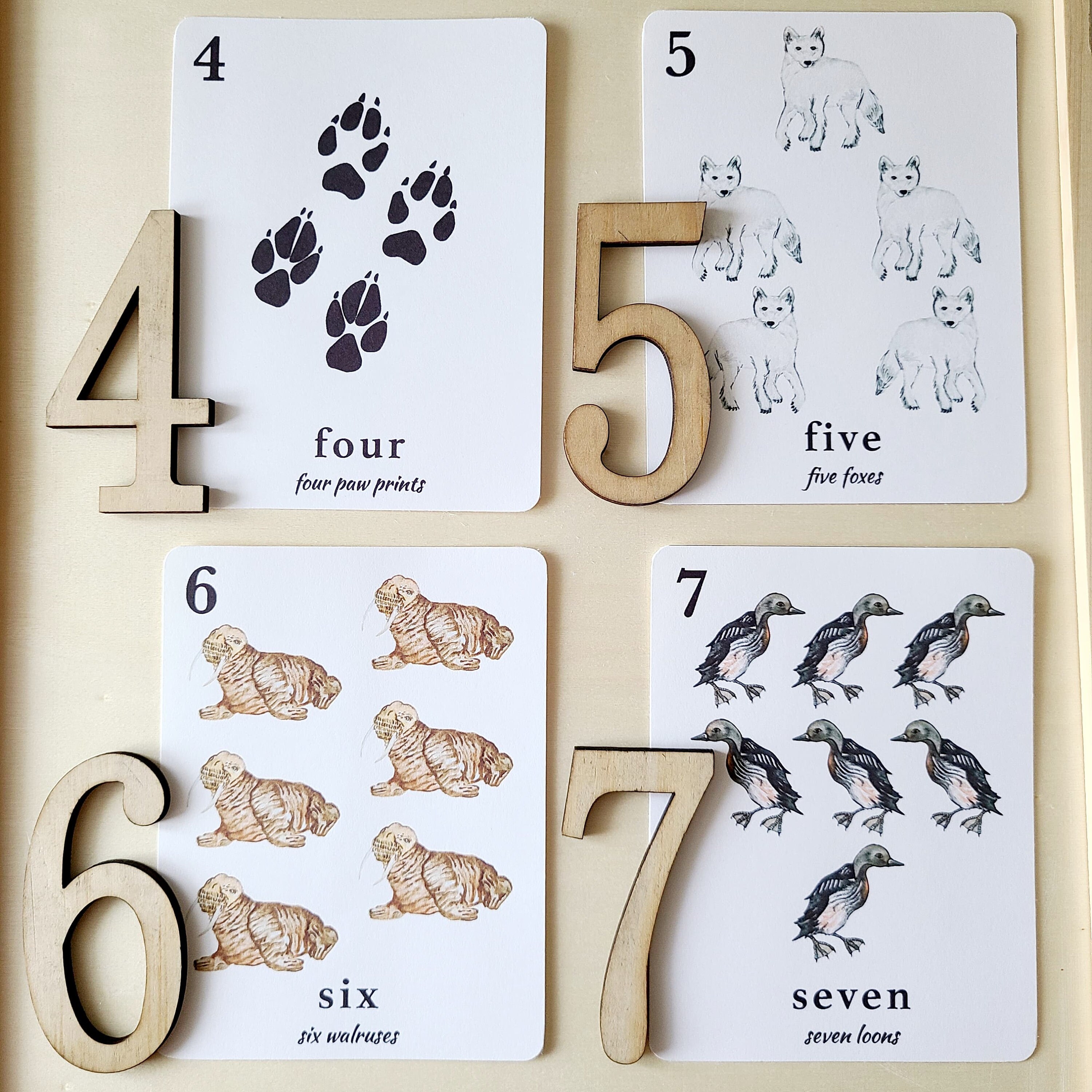 COUNTING ARCTIC ANIMALS • Montessori Counting Cards • Clip Cards ...
