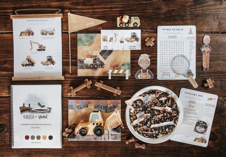 Construction Vehicles - Montessori 3-part Cards | BILINGUAL SPANISH ...