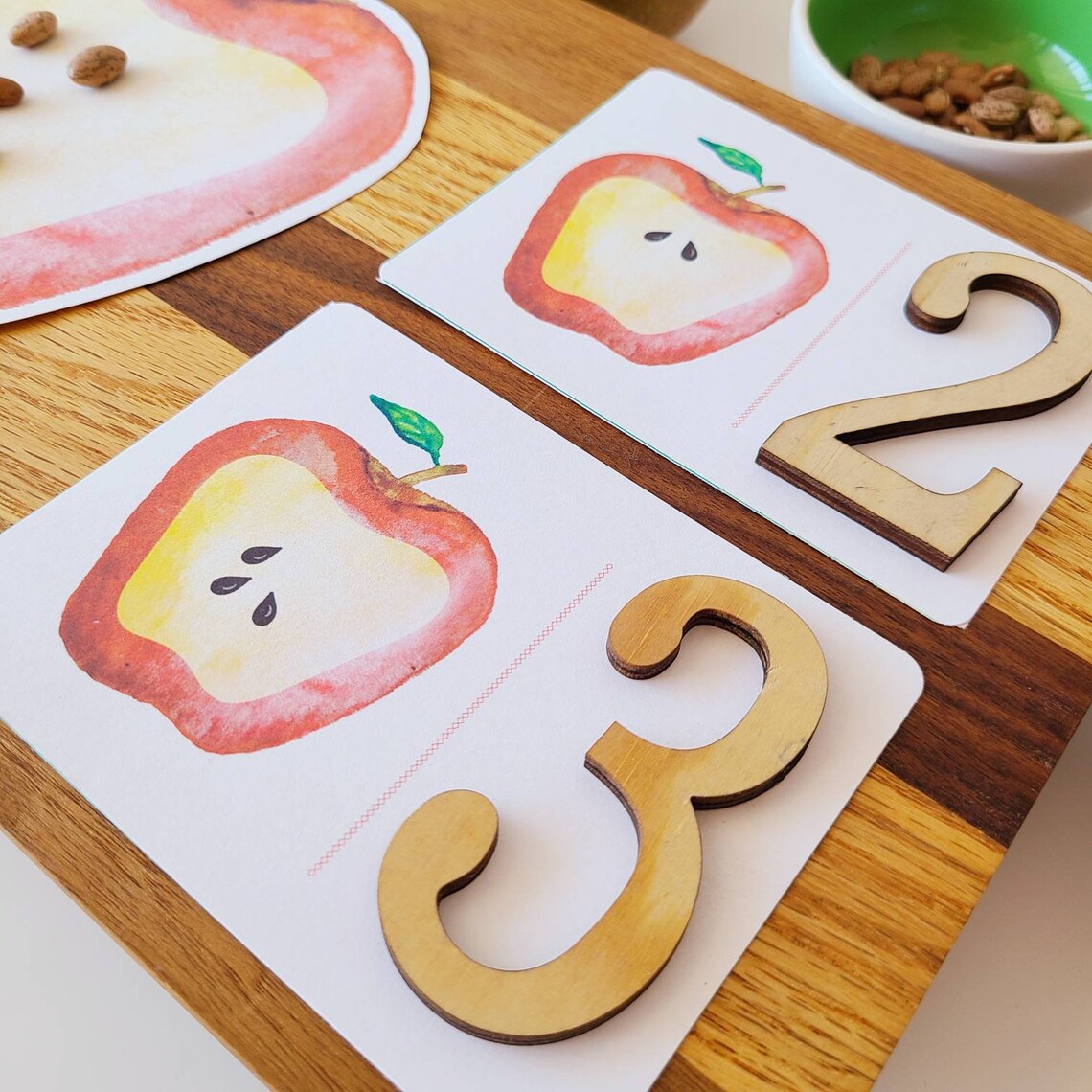 Apple Seed Counting Cards Montessori Math PRINTABLE Fall | Etsy