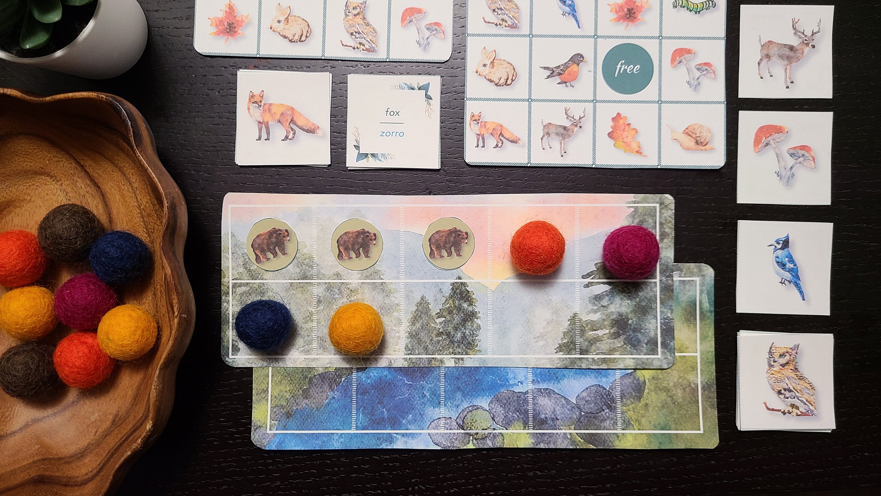 Forest Bingo Game: Watercolor Art, Family Game Night (printable) - Etsy