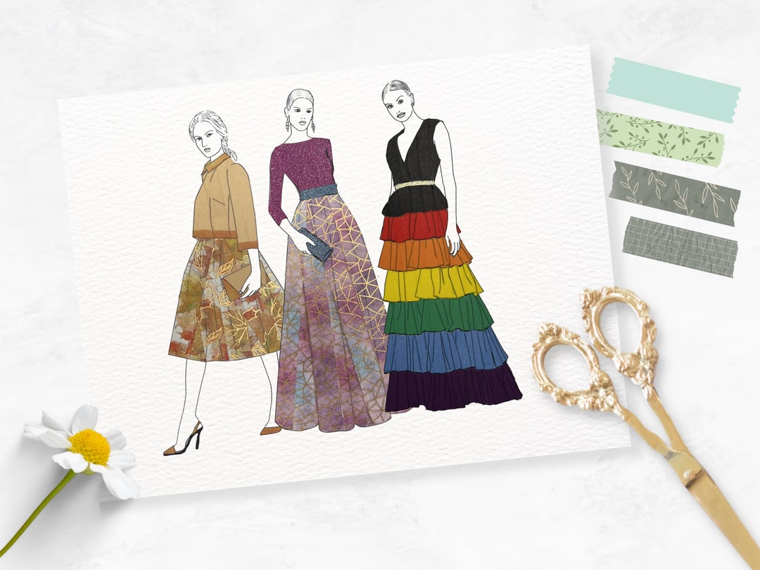 Washi Tape Clip Art Fashion Girl Clipart Bundle Fashion Illustration ...