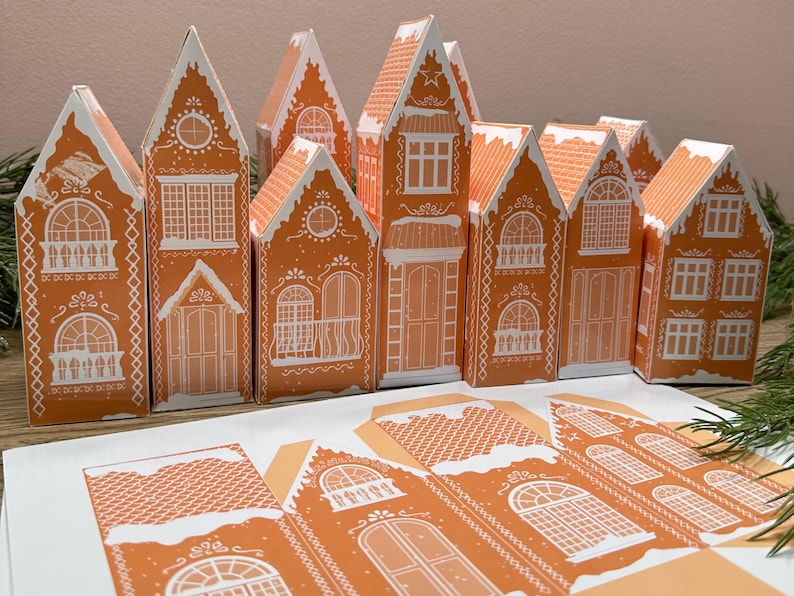 Printable Gingerbread House Advent Calendar: Christmas Village (PDF) - Etsy