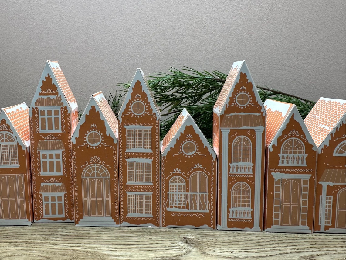 Printable Gingerbread House Advent Calendar: Christmas Village (PDF) - Etsy