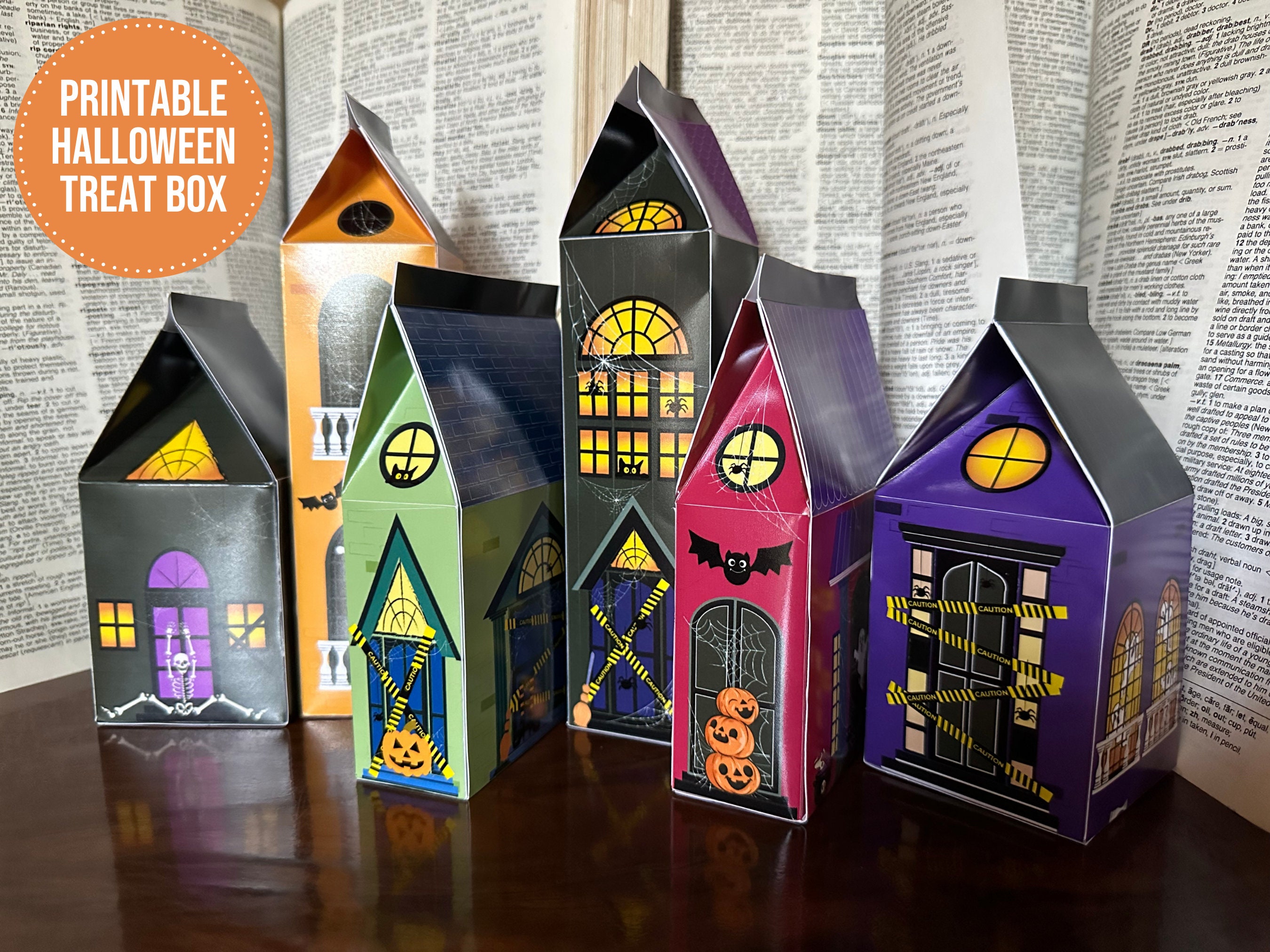 Halloween Treat Box Printables: Spooky DIY Houses (PDF) - Etsy