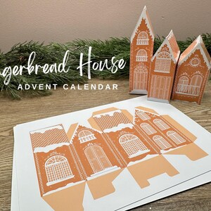 Printable Gingerbread House Advent Calendar: Christmas Village (PDF) - Etsy