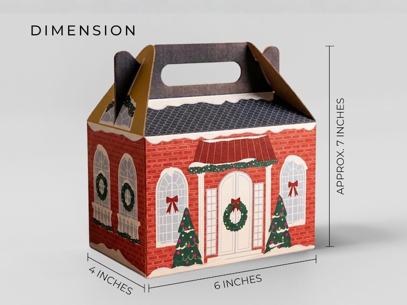 Christmas House Gable Box Printable | Holiday Gift Box Template ...