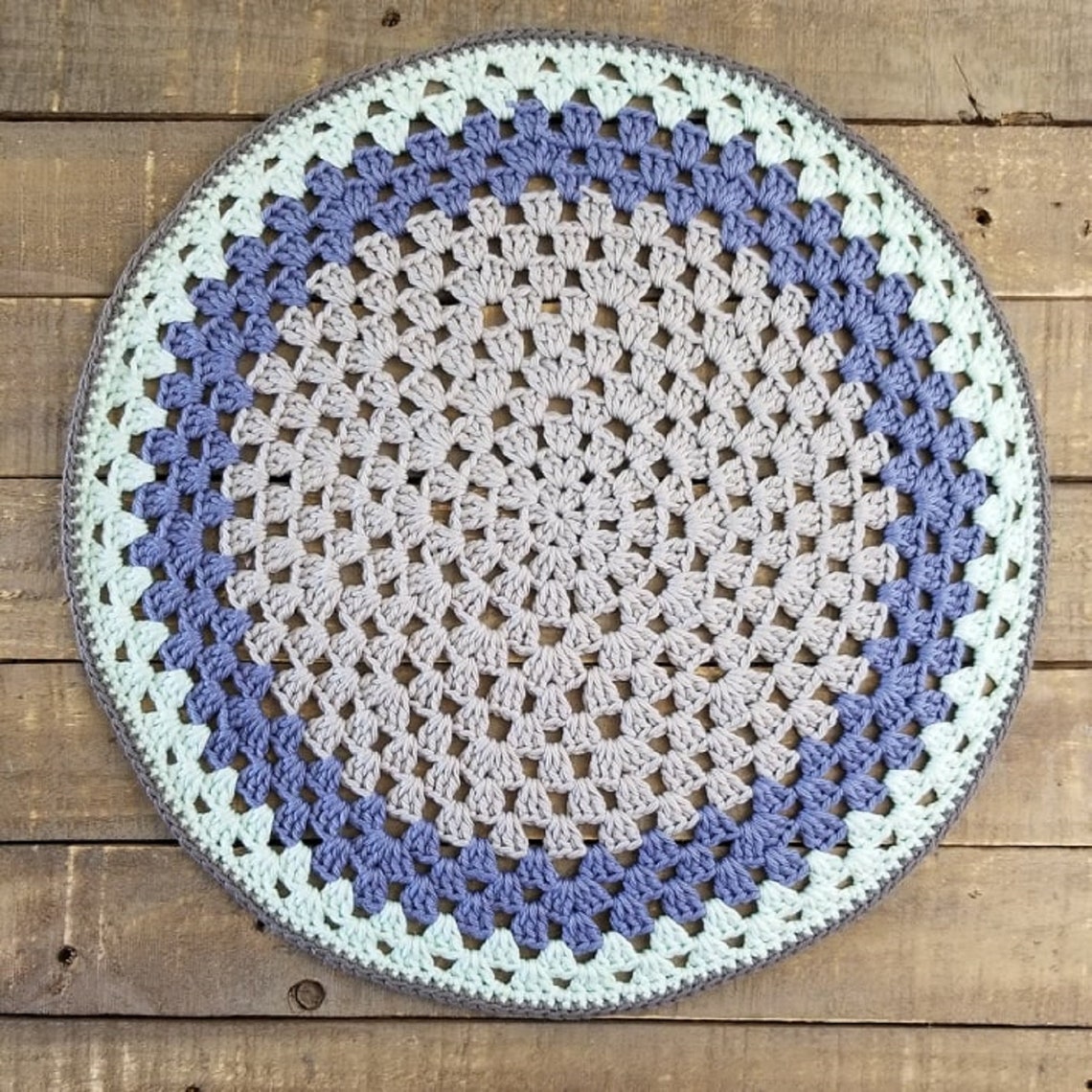 Placemat Set Round Crochet Granny Circle Mats Set of 2 or 4 | Etsy