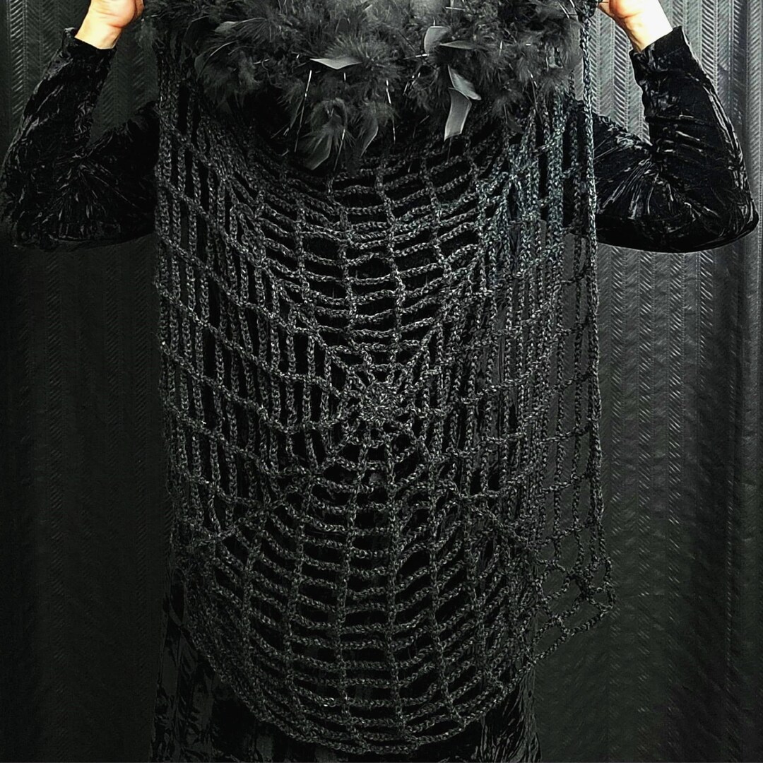 Raven Black Spiderweb Cape With Storage Bag for Halloween - Etsy