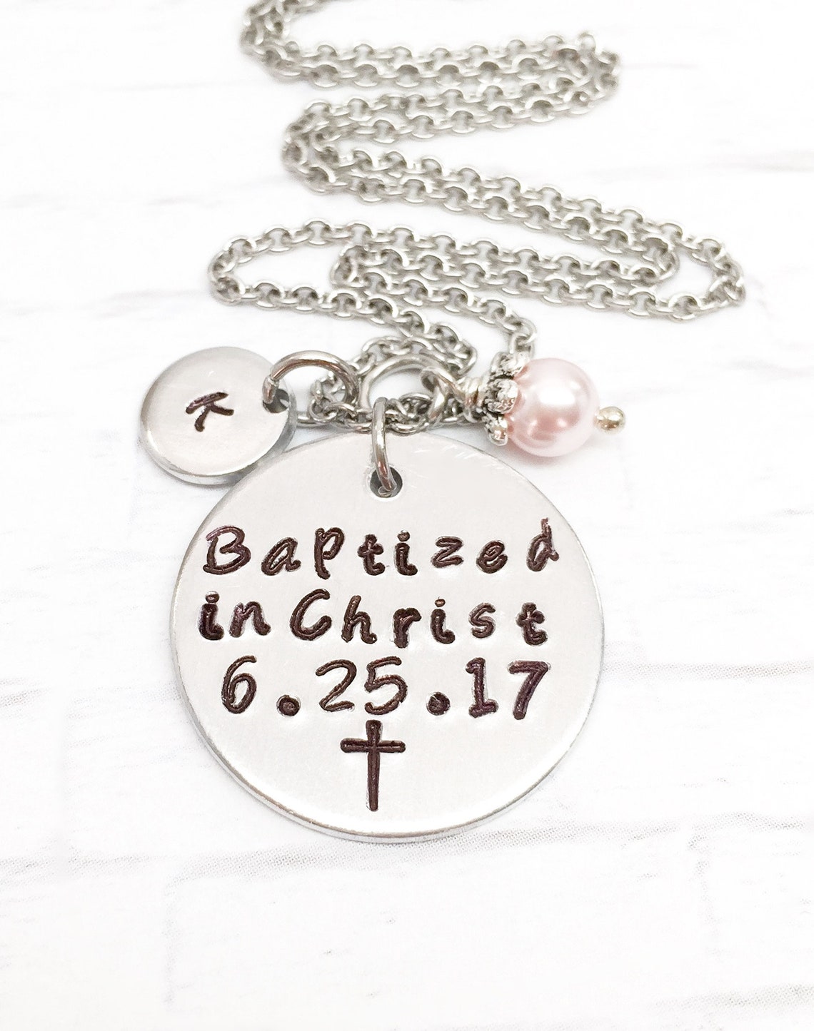 Baptized in Christ Baptism Necklaces Baptized Baptism - Etsy