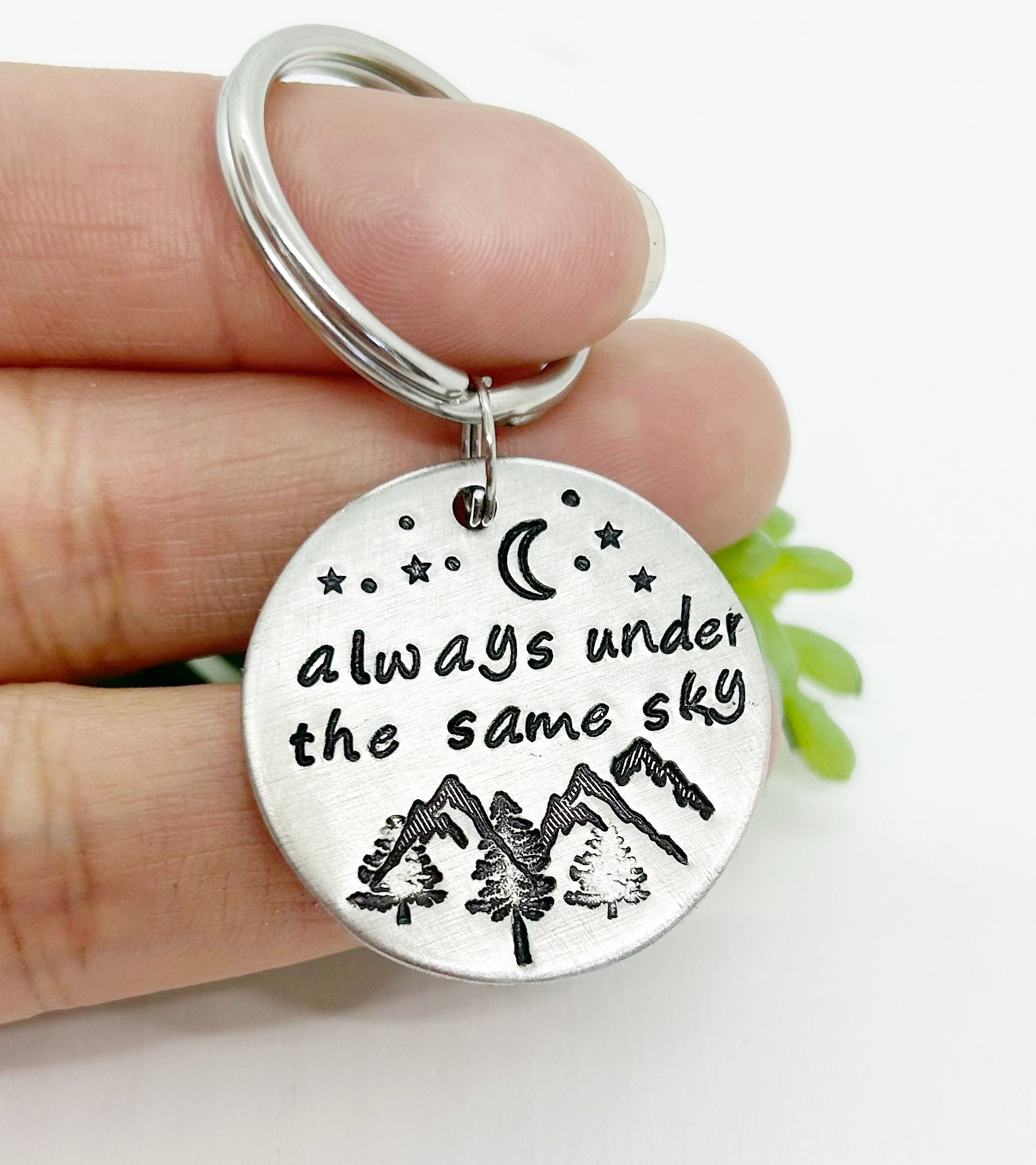 Always Under the Same Sky, Army Wife Token, Military Husband Gift, Long ...