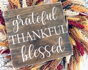 Rustic Thankful Sign - Etsy