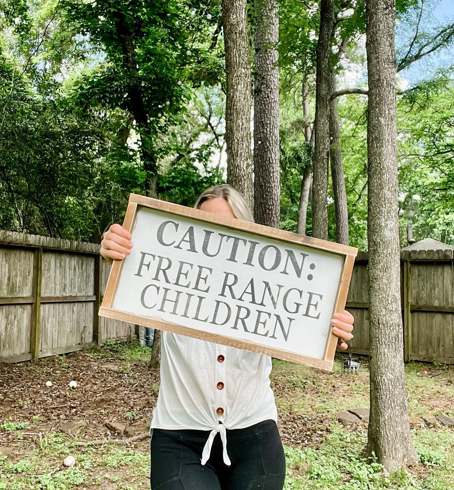 READY TO SHIP, Caution Free Range Children, Wood Sign, Funny Sign ...
