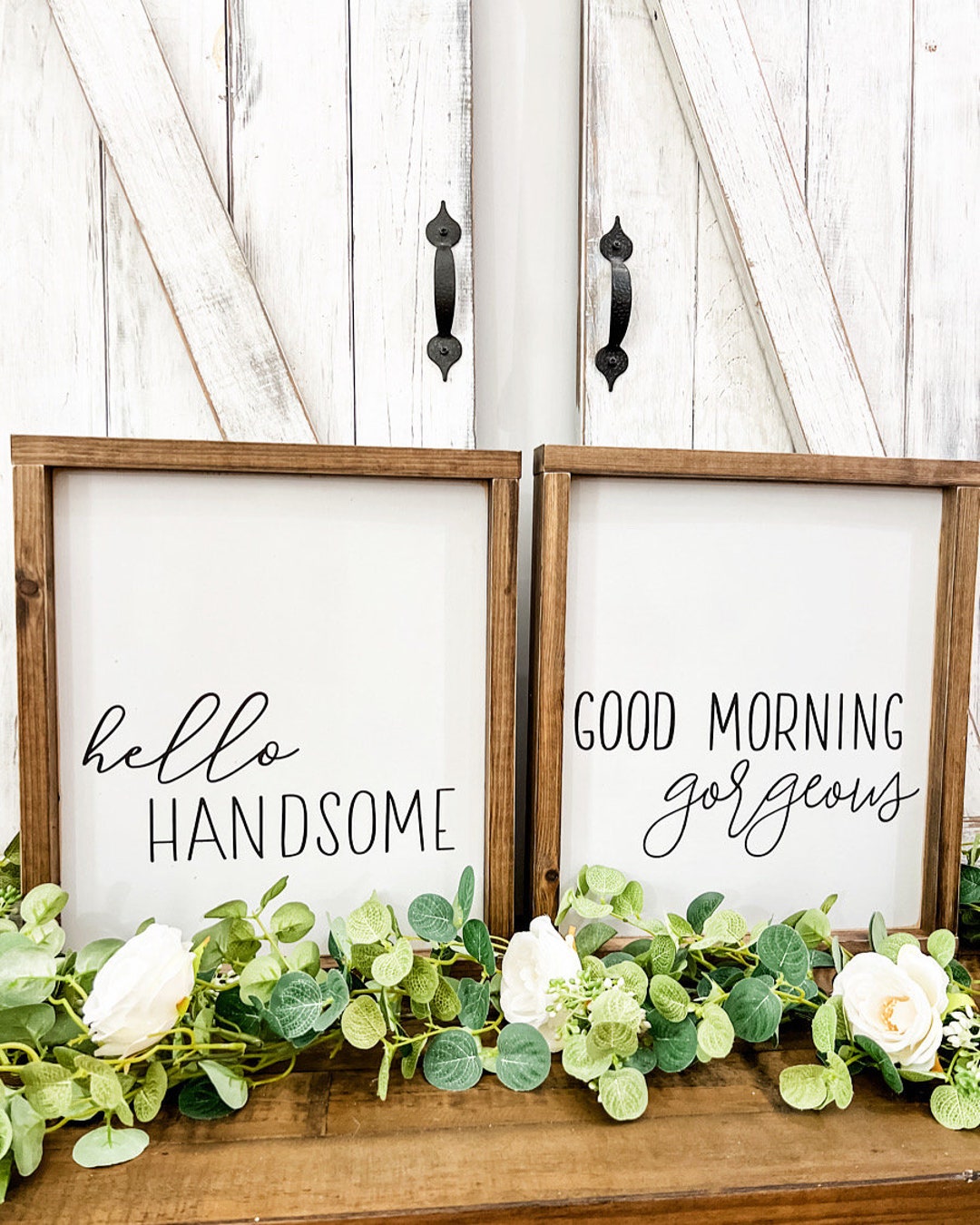 Hello Handsome, Good Morning Gorgeous, Sign Set, Bedroom Decor, Above ...
