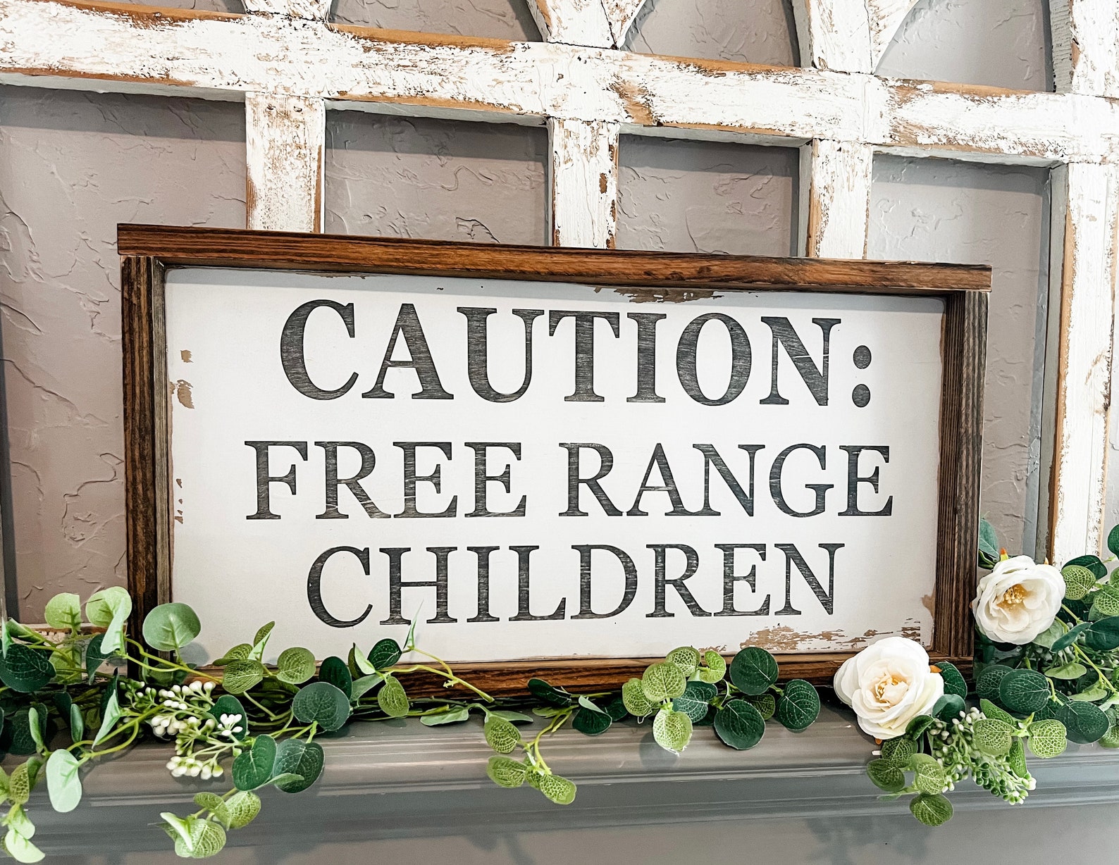 READY TO SHIP, Caution Free Range Children, Wood Sign, Funny Sign ...