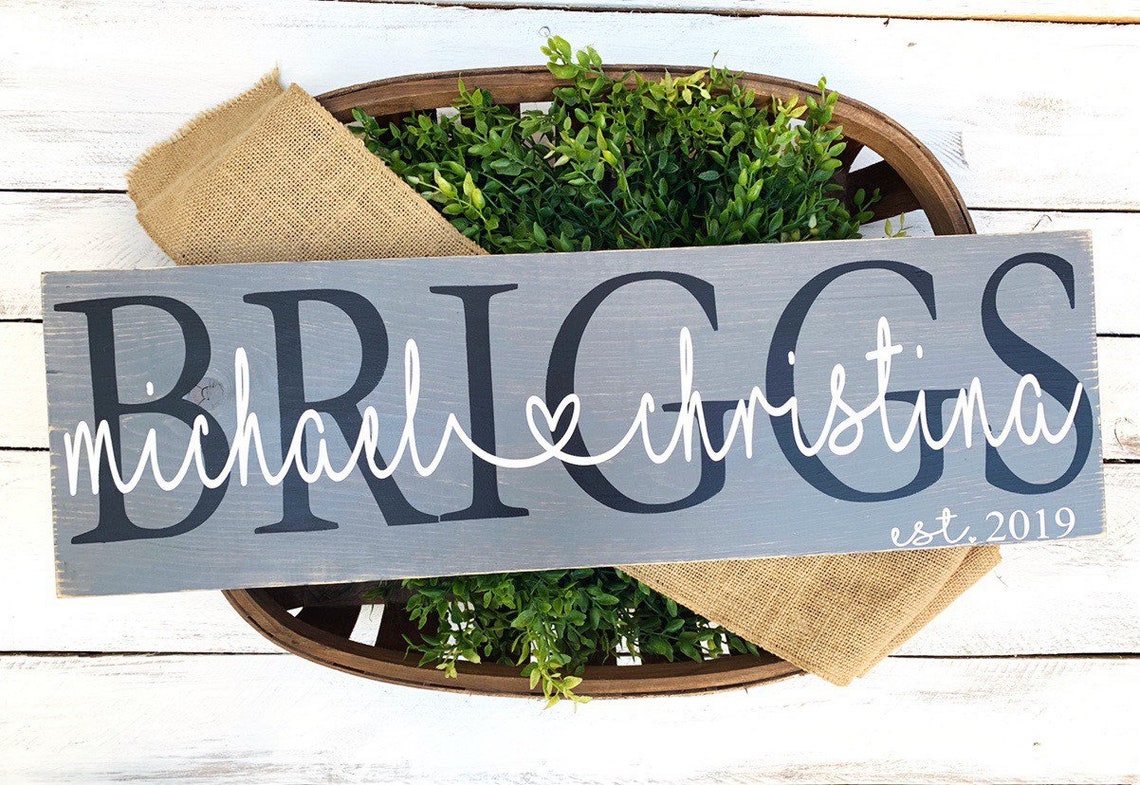Custom Wood Sign Couples Established Sign Wedding Gift - Etsy