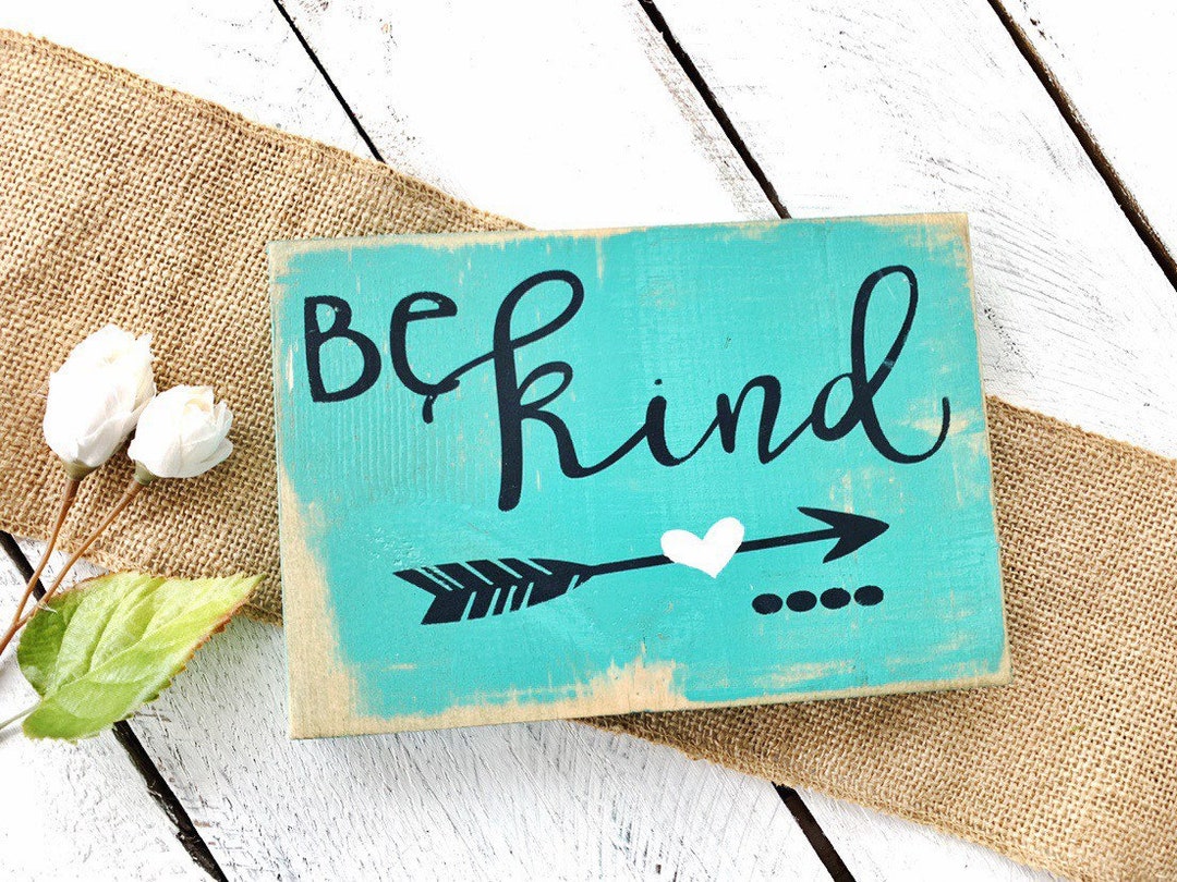 Be Kind | Turquoise Sign | Rustic Wood Signs | Uplifting Wood Signs ...