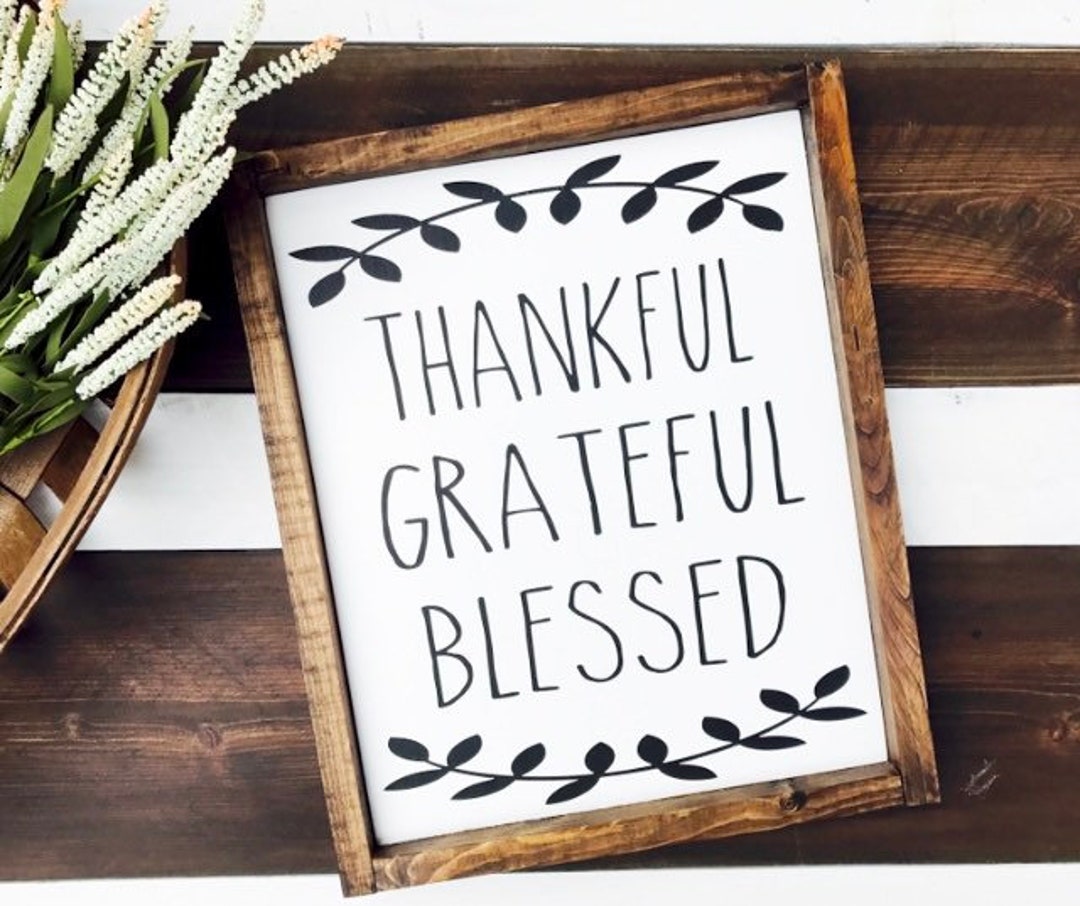 Thankful Grateful Blessed, Fall Signs, Fall Decor, Rustic Wood Signs ...