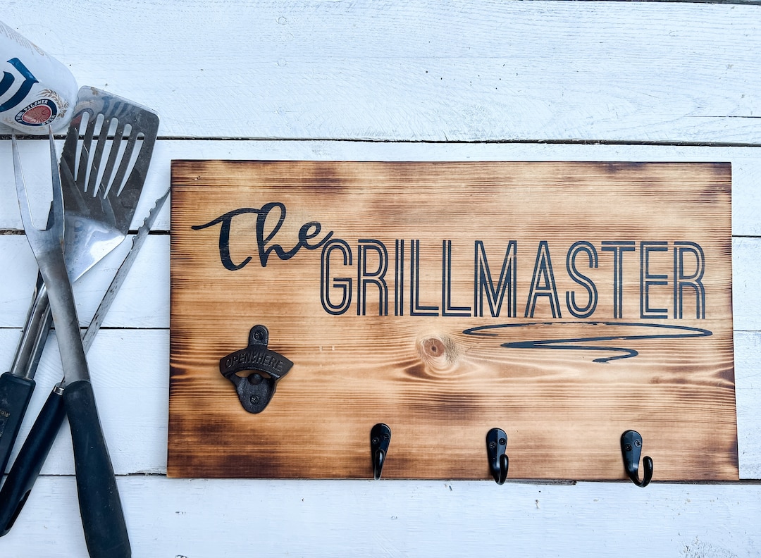 READY to SHIP, the Grillmaster, BBQ Sign, Outdoor Sign, Gifts for Dad ...