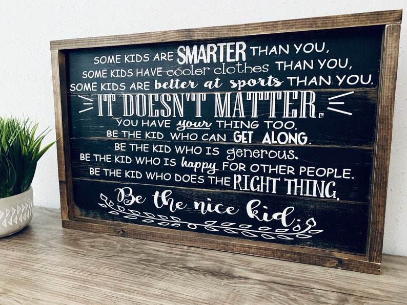 Be the Nice Kid Classroom Sign Be the Nice Kid Sign Teacher - Etsy