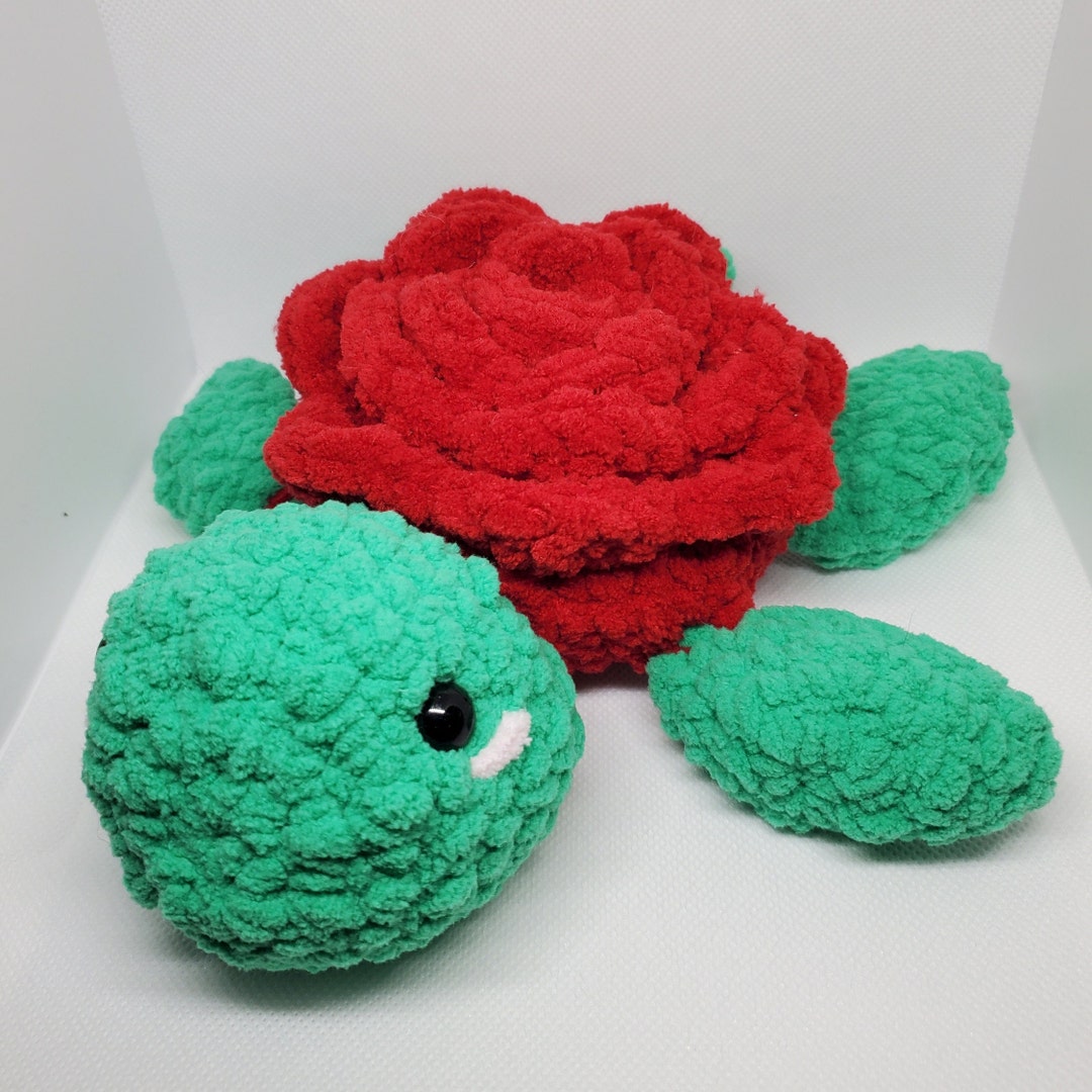Handmade Crochet Rose Turtle - Etsy