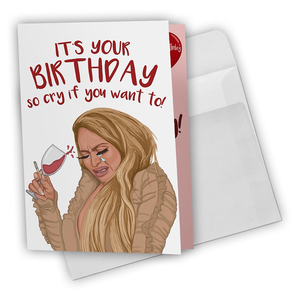 Crying Darcey It's Your Birthday Card 90 Day Greeting - Etsy