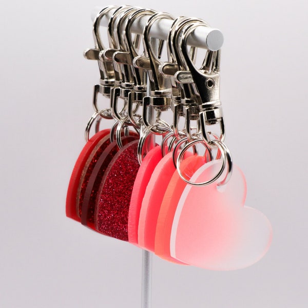 Acrylic Heart Keychain - Etsy
