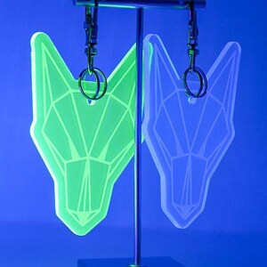 Geometric Wolf Head Acrylic Keychains | Blacklight Reactive | Stocking ...