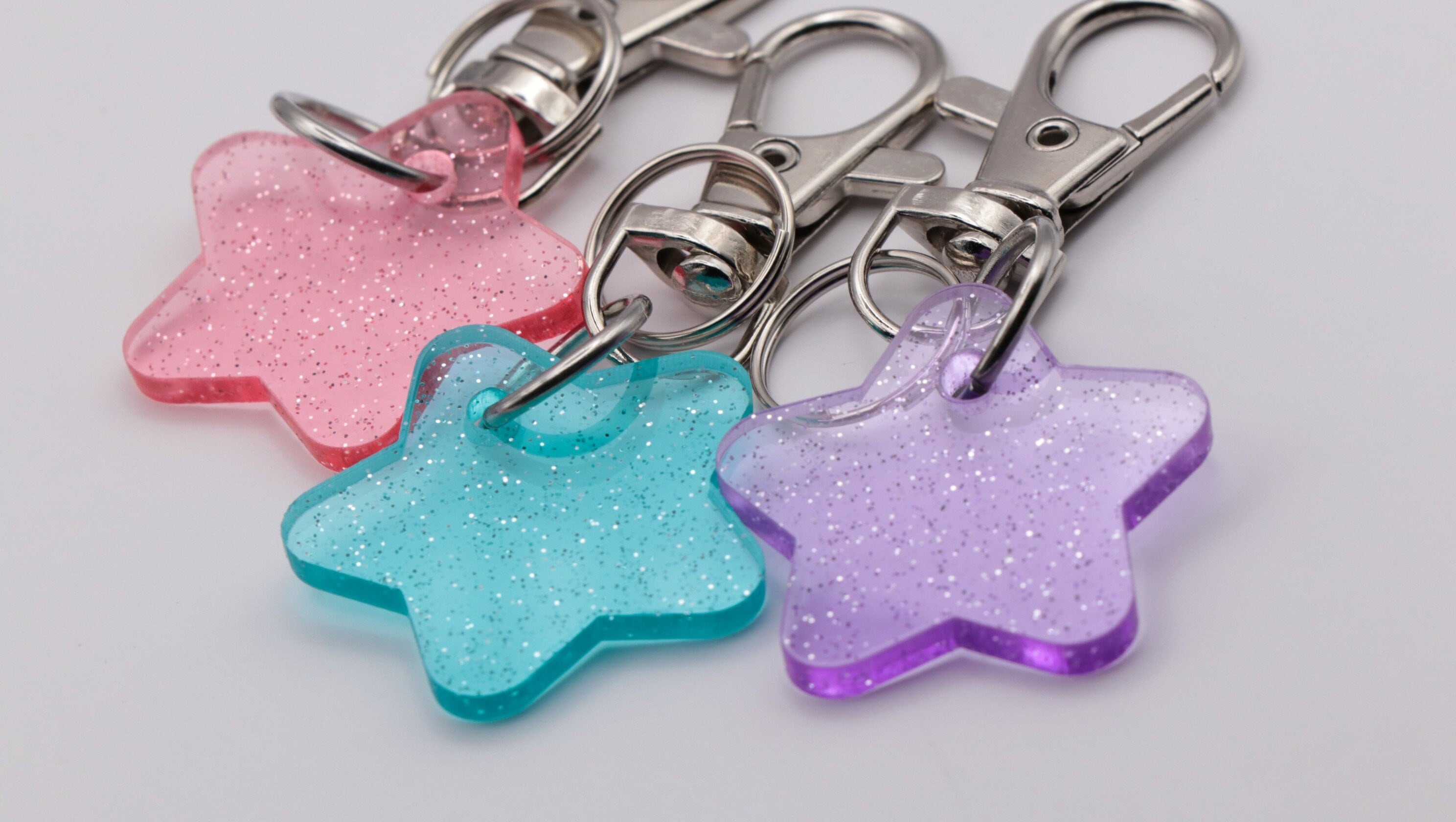 Mini Star Acrylic Keychains | Retro Glitter Keychain | Cute Stocking ...