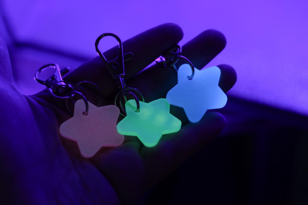 Mini Star Keychains Acrylic Laser Cut, Glow in the Dark - Etsy