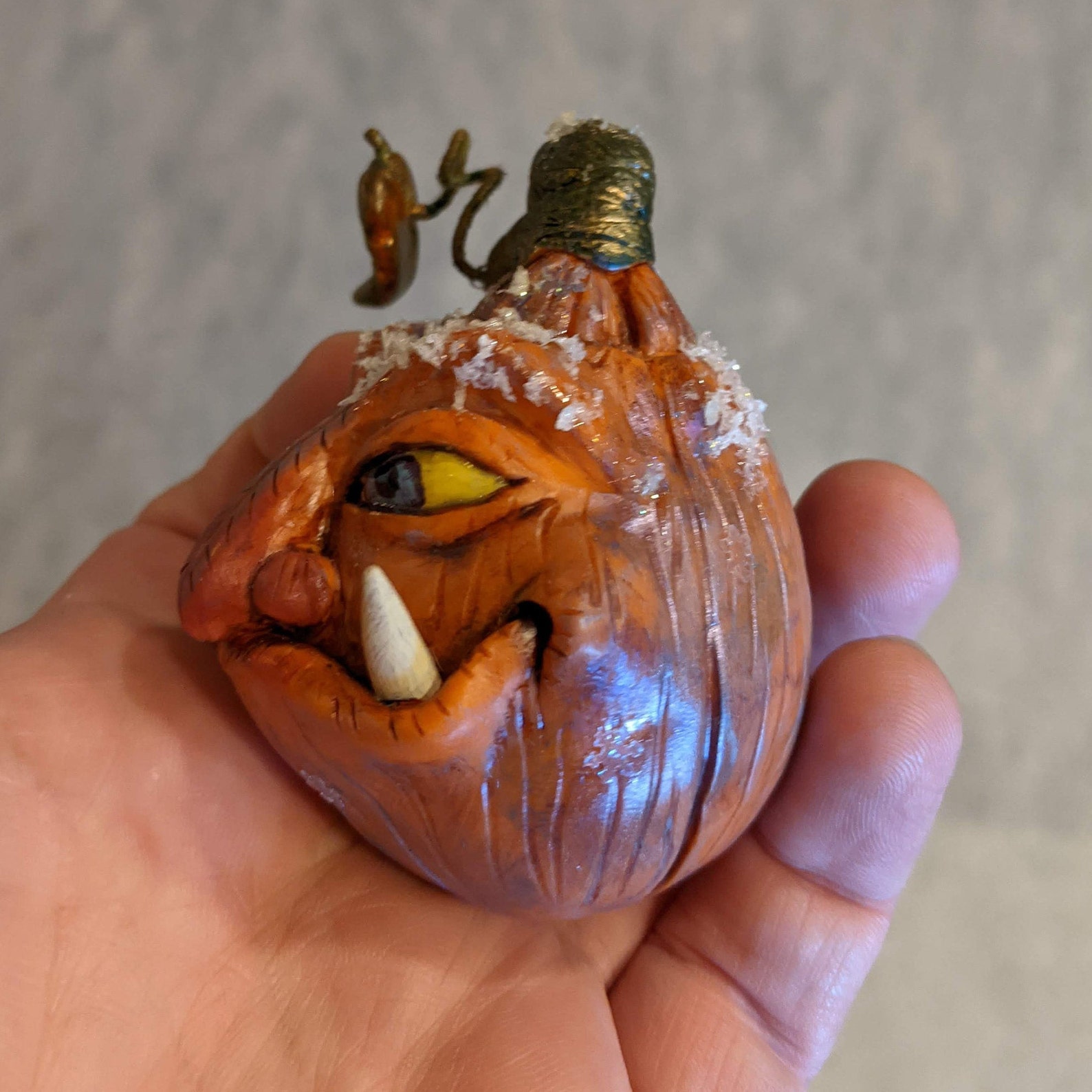 Winter Troll O'lantern Jack With Glow in the Dark Eyes - Etsy