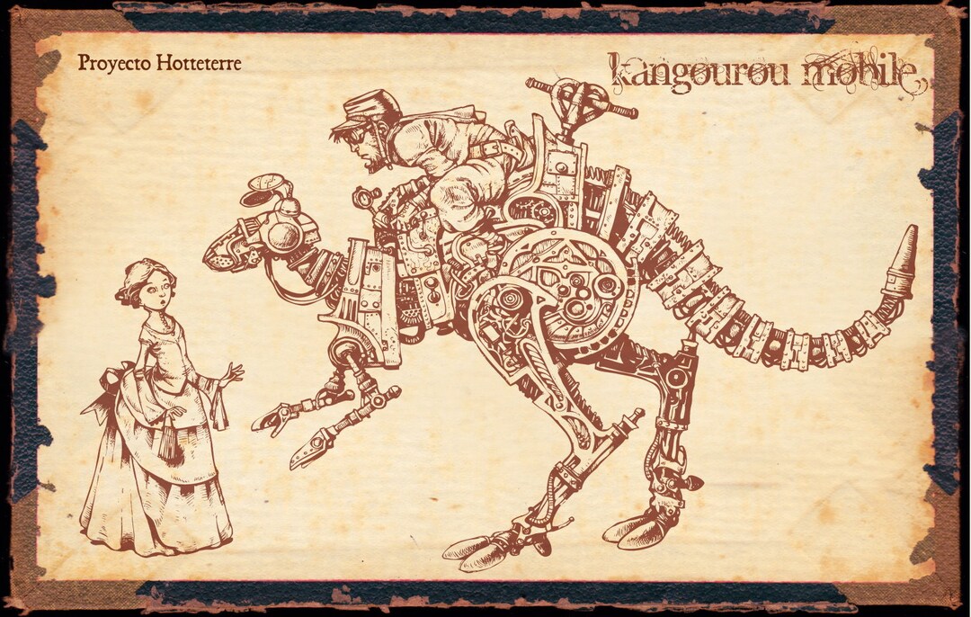 Print MECHANICAL KANGAROO, Steampunk, Automaton, Kangaroo, Steampunk ...