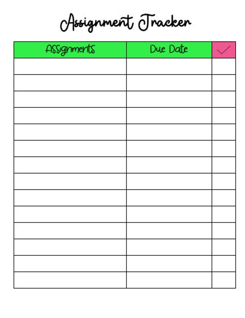 WEEKLY Planner Worksheet DIGITAL FILE| School Planner| Printable Weekly ...