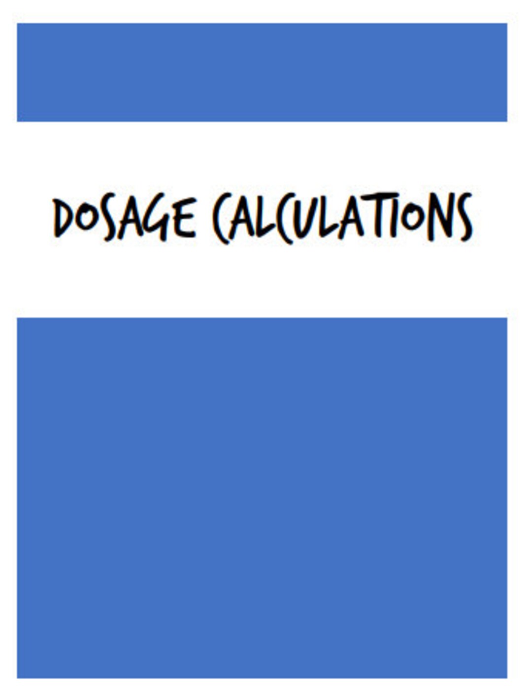 DOSAGE CALC. WORKBOOK | Digital File | Dosage Calculation Practice ...