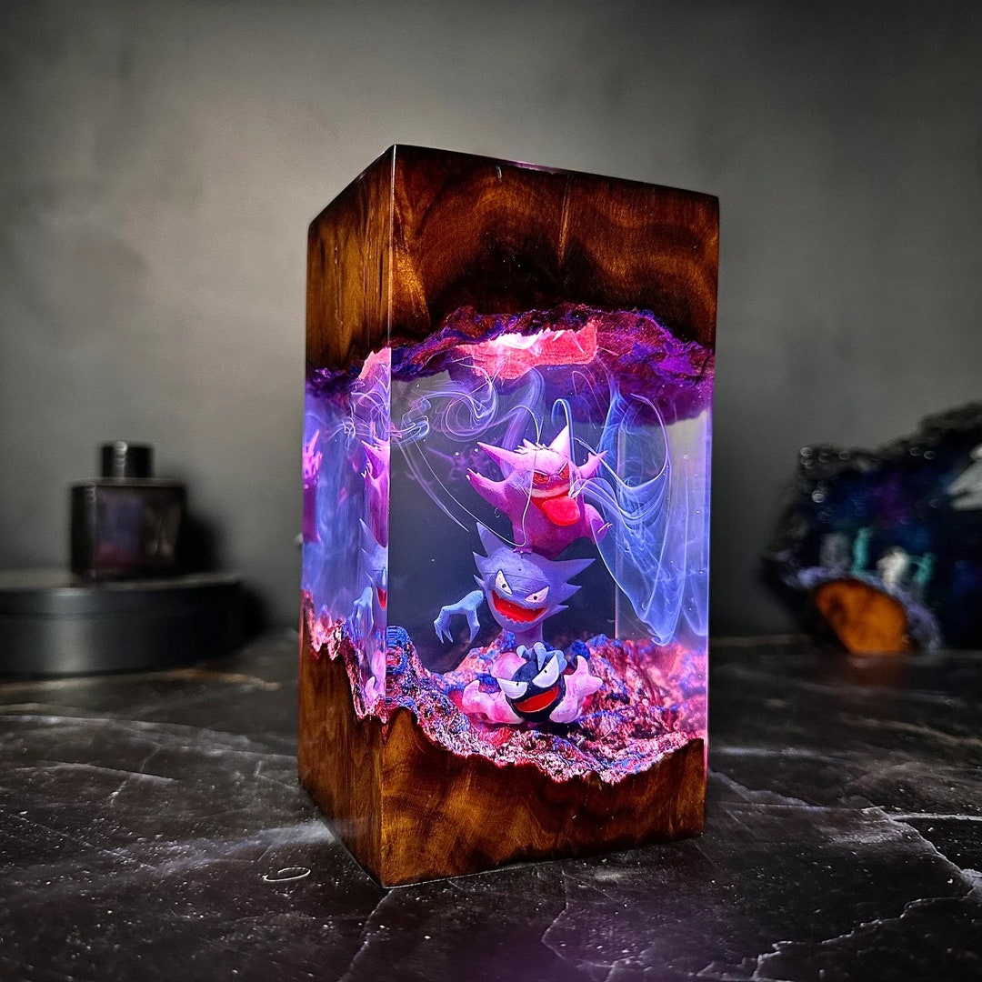 PKM GENGAR Resin Wood Lamp,table Lamp,epoxy Resin Night Light,gift for ...