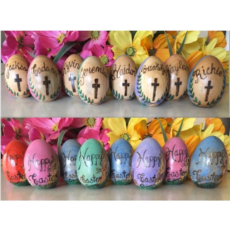 Wooden Easter Egg - Happy Easter - Personalized Easter - Easter Gift ...