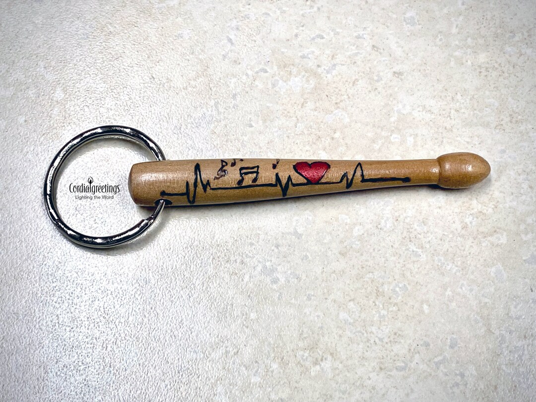 Customized Drumstick Keychain - Personalized Drum Key Chain - Drummer ...