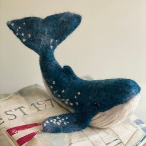Blue Whale/felted Animals/needle Felted Whale/blue Whale - Etsy