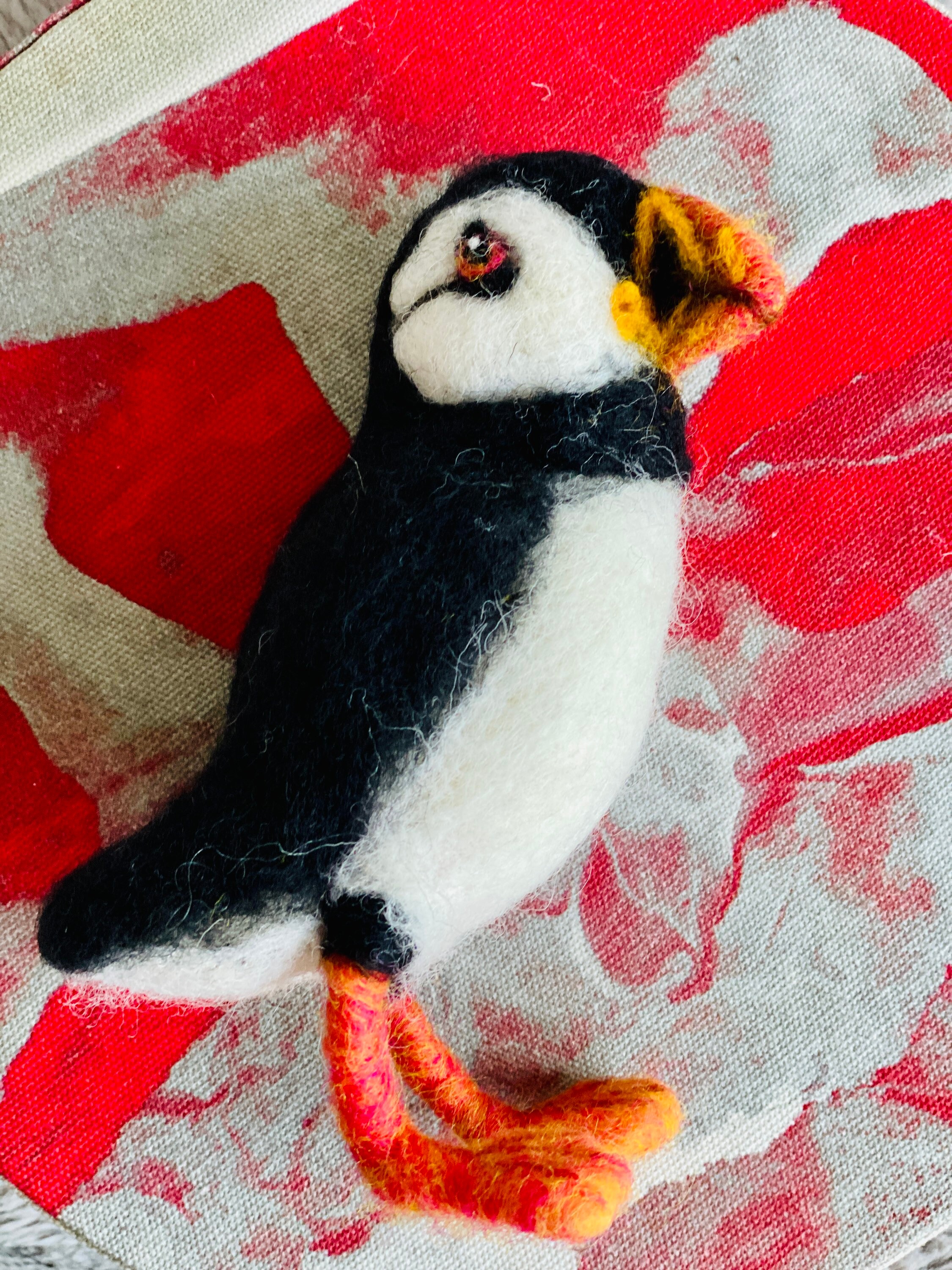 Puffin/needle Felt Puffin/felted Bird/felted Animals/needle - Etsy UK