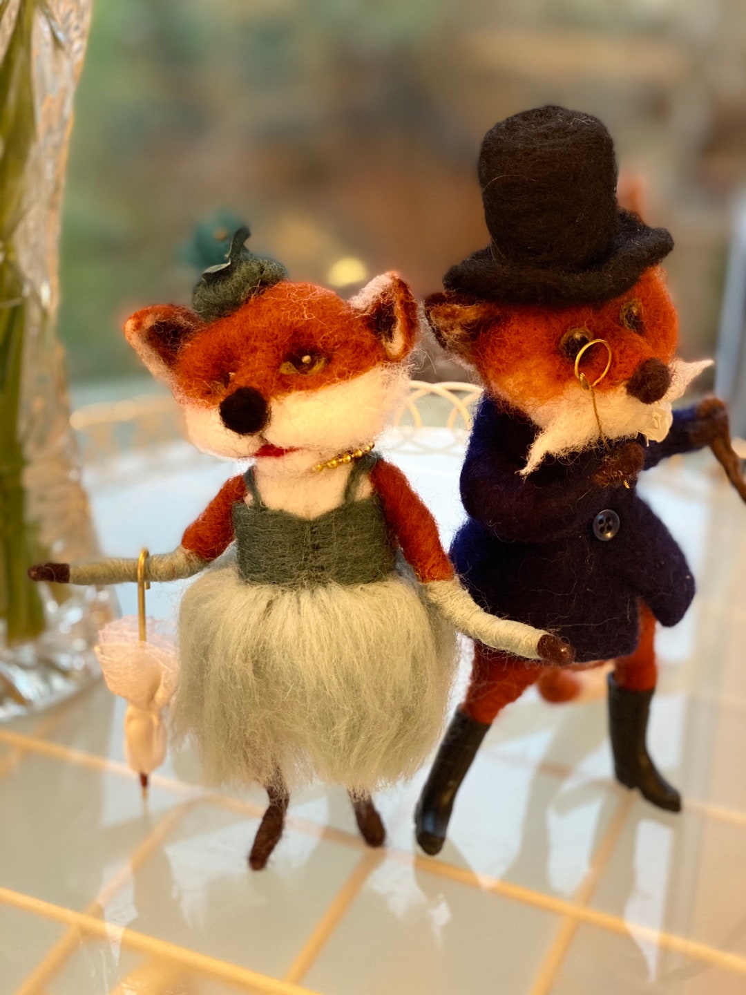 Fox/fun Fox/fox Character/needle Felted Fox/off to the Races/fox Couple ...