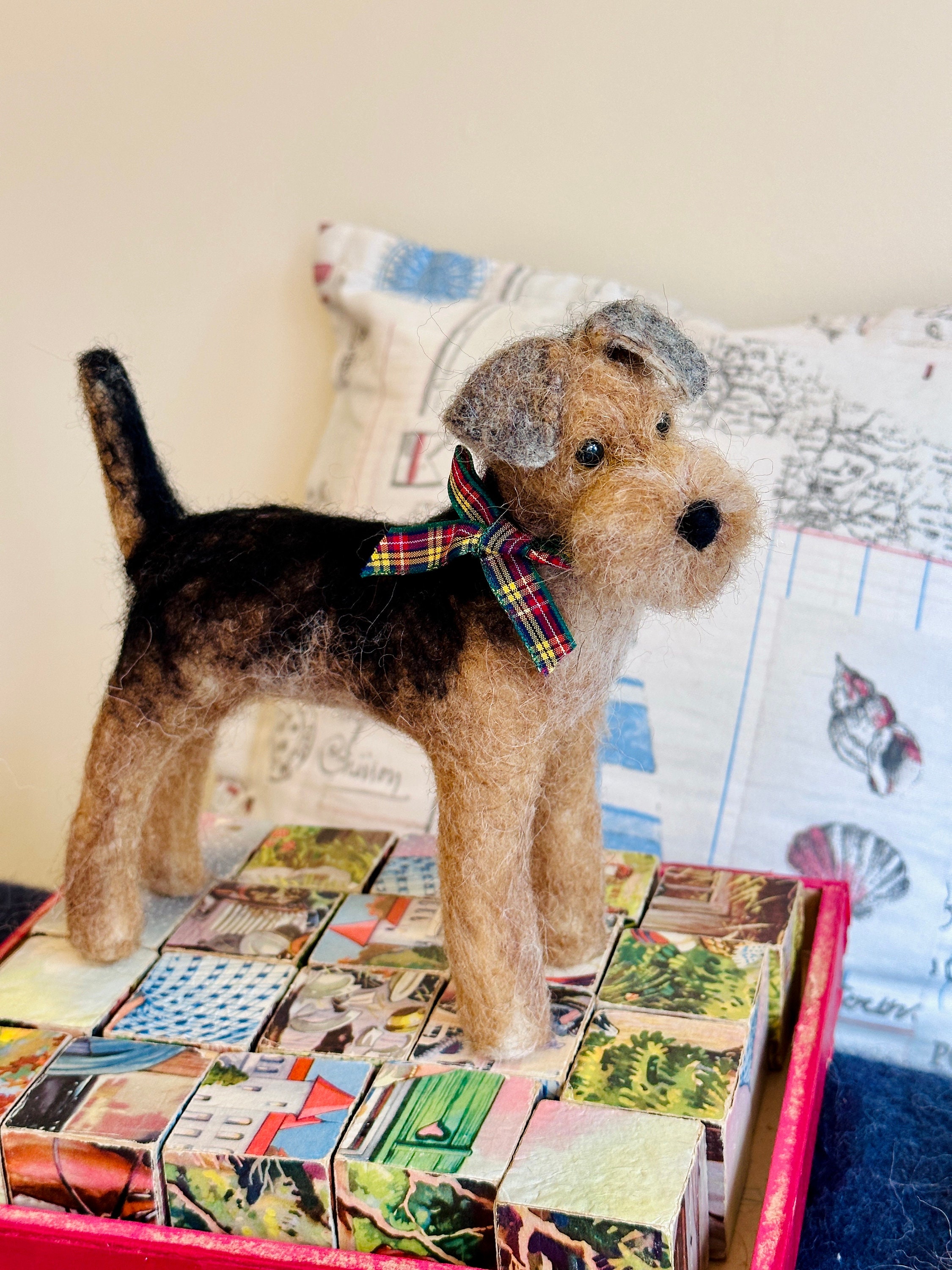 Dog on Wheels needle Felted Terrier terrier Art pushalong Dog model Dogs dog Decor terrier Lover Gift dog Ornament vintage Felted Dog Etsy UK